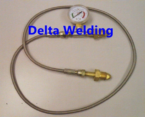 Argon gas welding transfer hose ( with pressure gauge ) | Delta Welding ...